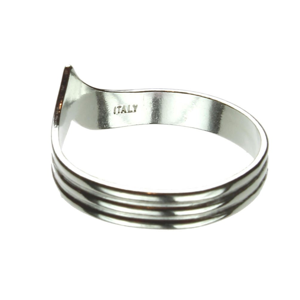 Sterling Silver V Triple Band Chevron Ring 8mm Italy Italian Size 7