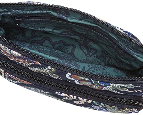 Vera Bradley Women's Cotton Little Hipster Crossbody Purse With RFID Protection, Java Navy Camo - Recycled Cotton, One Size