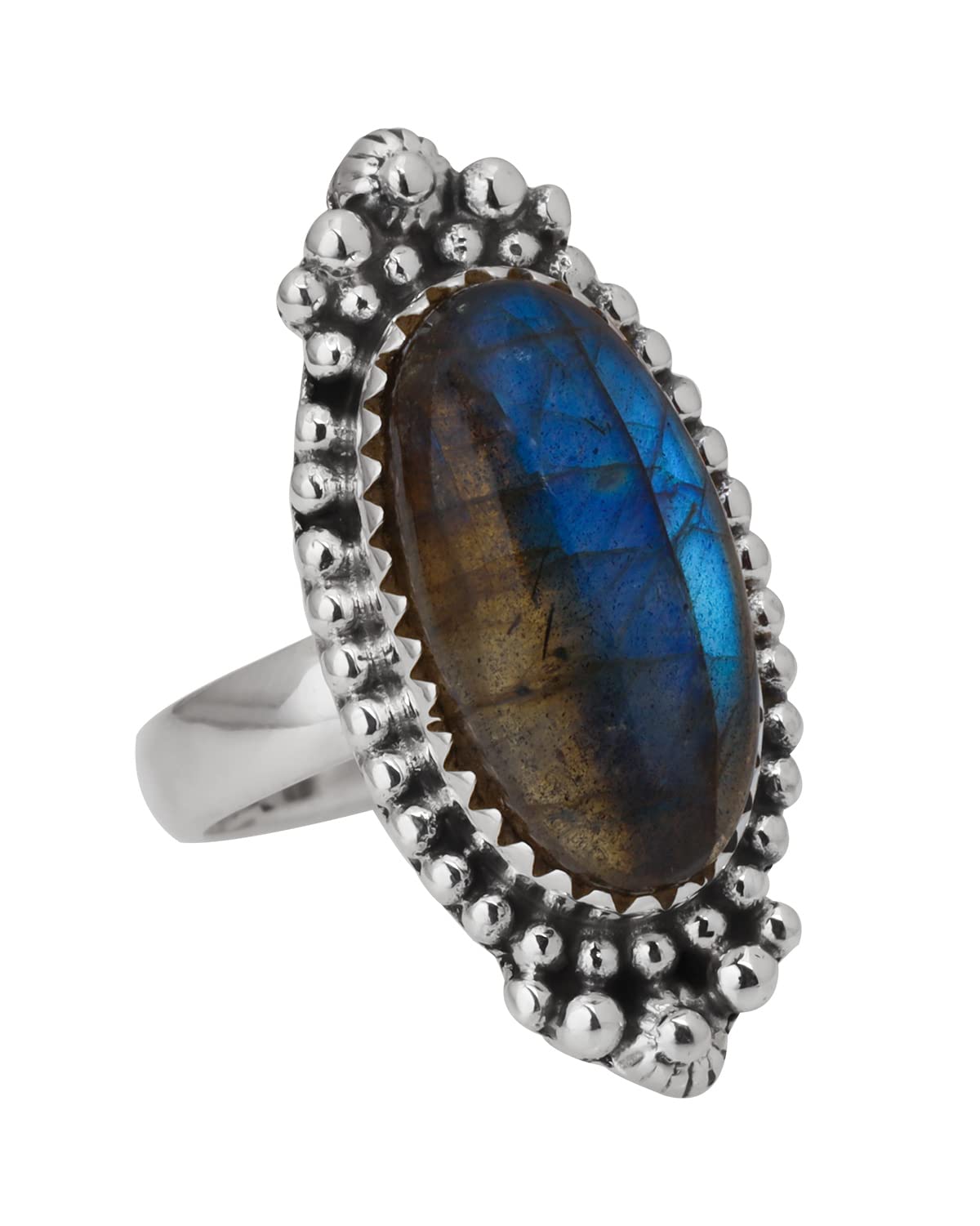 YoTreasure Labradorite Bold Ring Solid 925 Sterling Silver Gemstone Jewelry (8)