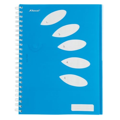 Rexel Joy A4 5 Subject Notebook - Blissful Blue