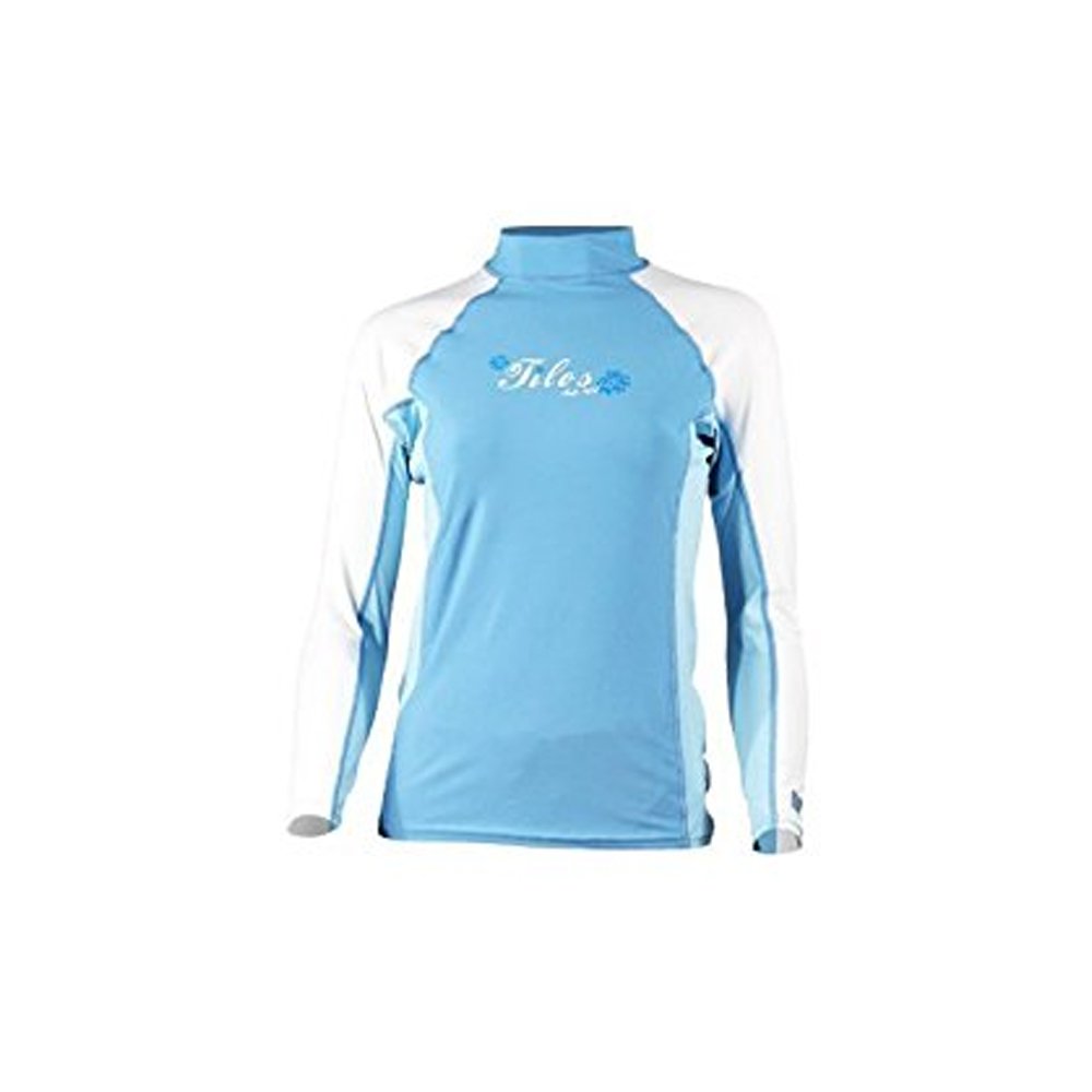 Tilos Women's 8 oz Long Sleeve Rashguard Scuba Dive Ladies Rash Guard Anti-UV (Blue, MD)
