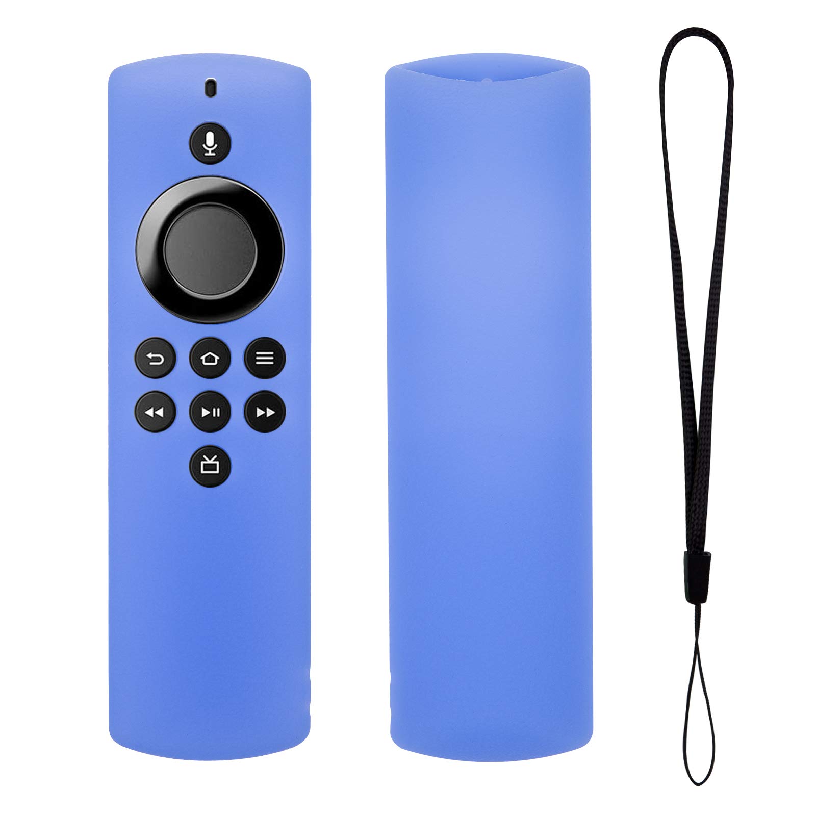 TV Stick Lite Remote Cover Luminous Blue - Rubber Protective Sleeve Case with Wrist Strap (Glow in The Dark)