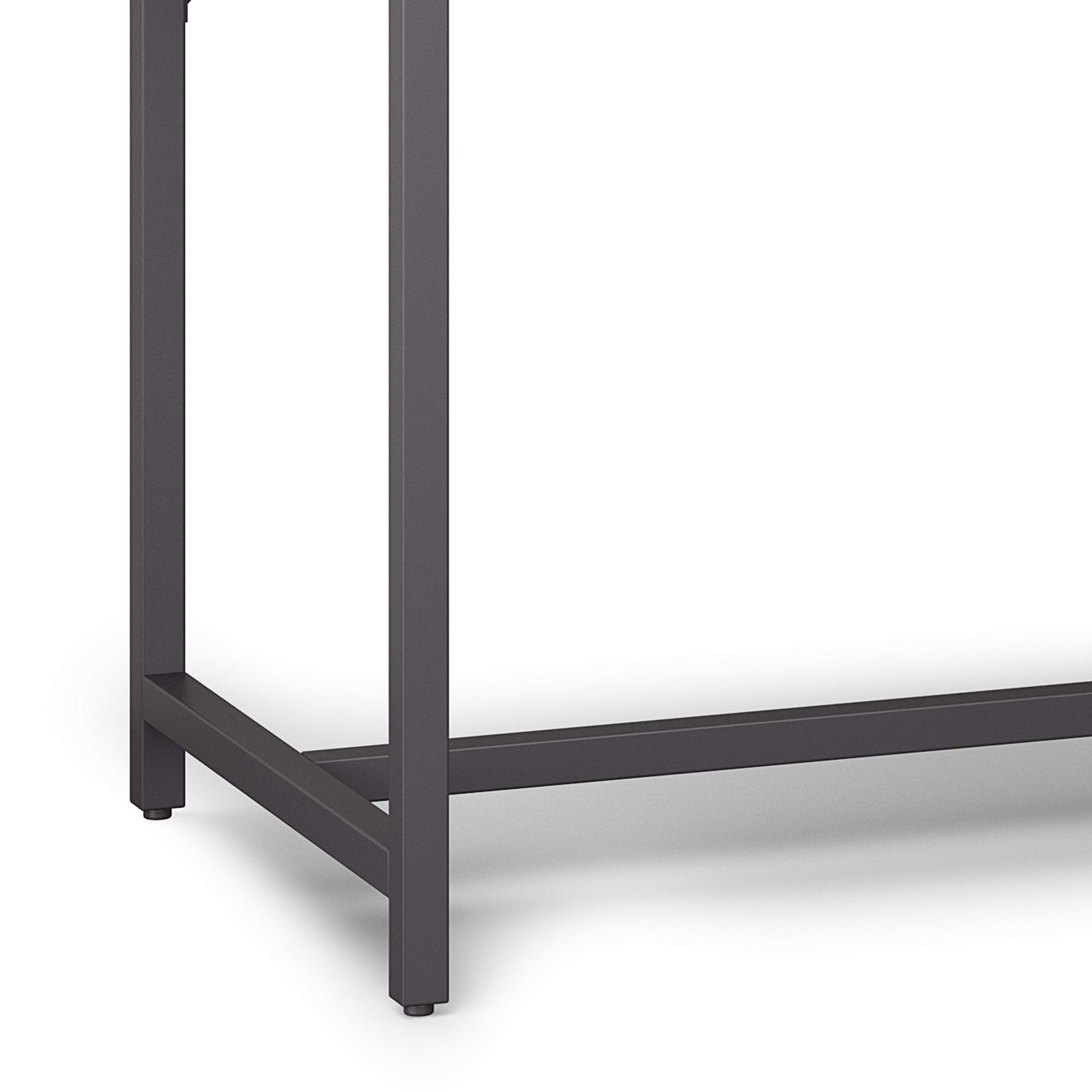 SIMPLIHOME Banting SOLID WOOD and Metal 72 inch Wide Home Office Desk, Writing Table, Workstation, Study Table Furniture in Distressed Grey with 2 Drawers