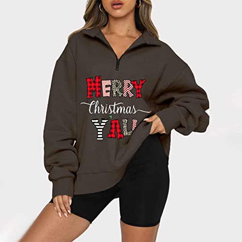 YYQXIiyty Women's Long Sleeve Christmas 3D Print Pullover V Neck Autumn and Winter Tops Fashion Cute Sweatshirt
