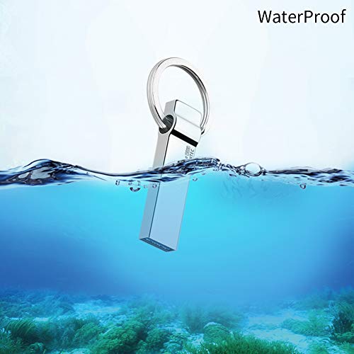 Waterproof USB Flash Drive 16GB JAVONTEC Flash Memory Stick with King Ring, 16GB BAR (Metal) for Fold Data Storage, Zip Drives, Pen Drive-Silver (USB Flash Driver)