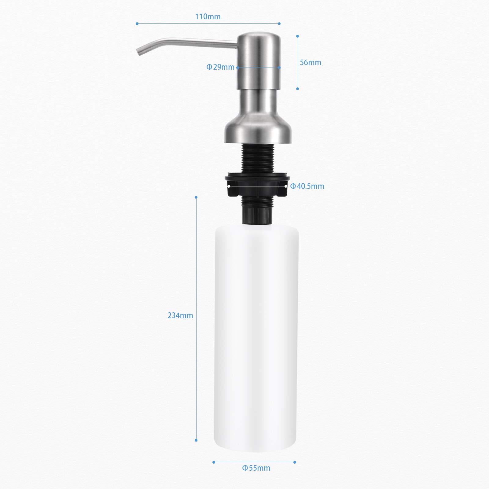 Single Handle High Arc Kitchen Faucet, Brushed Nickel Kitchen Sink Faucet with Deck Plate, Swivel 360 Degrees Stainless Steel Mixer Tap for Bathroom Bar and Kitchen (Kitchen Sink soap Dispenser)