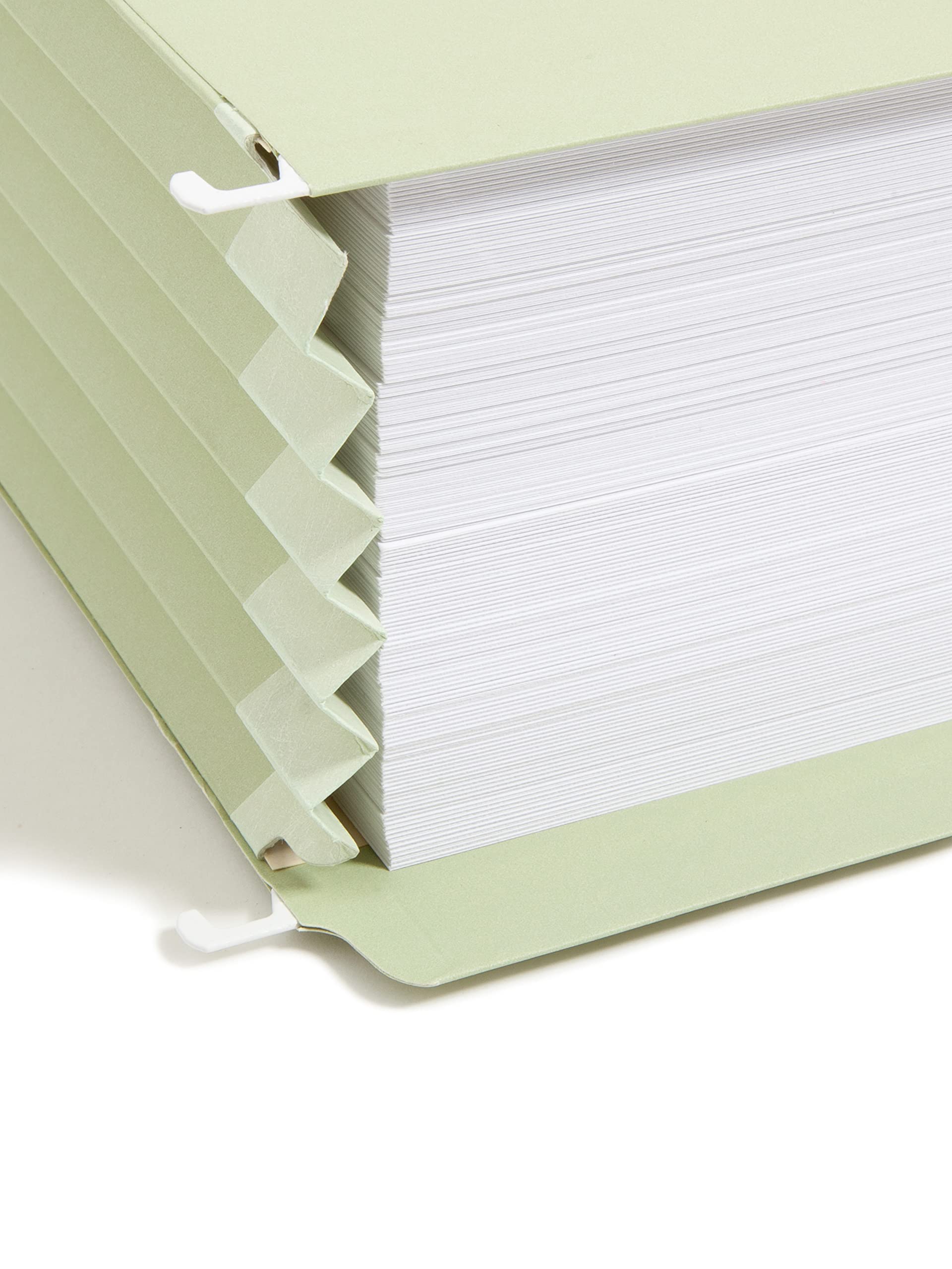Smead FasTab Hanging Pocket with TUFF Construction and Full-Height Gusset, 5-1/4" Expansion, 1/3-Cut Built-in Tab, Letter Size, Moss, 9 per Box (64224)