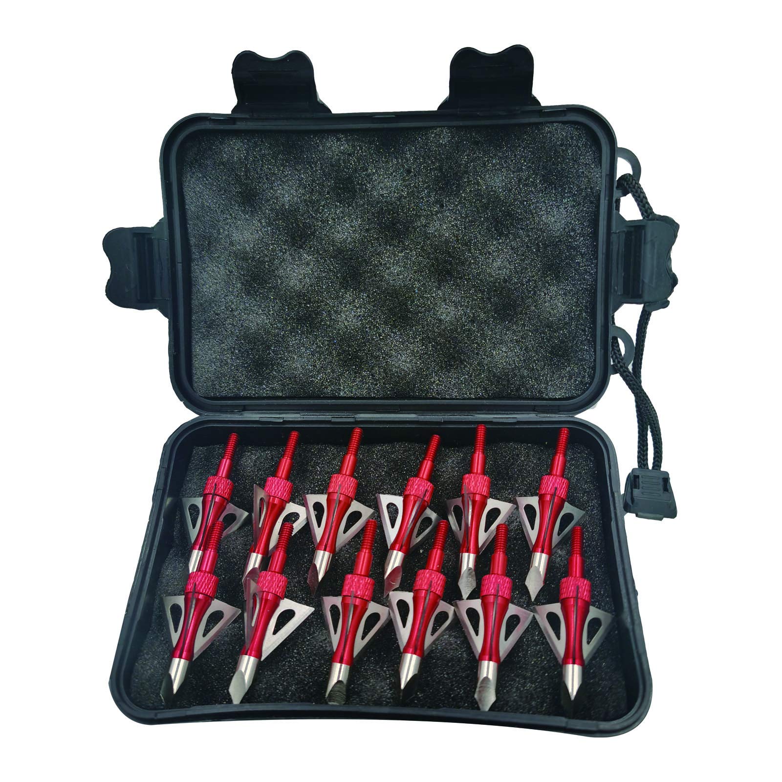 Tbrand Sharp Blades Arrowhead Archery Broadheads Hunting Arrow Crossbow Bolts and Compound Recurve Bow (Red, 12pcs)