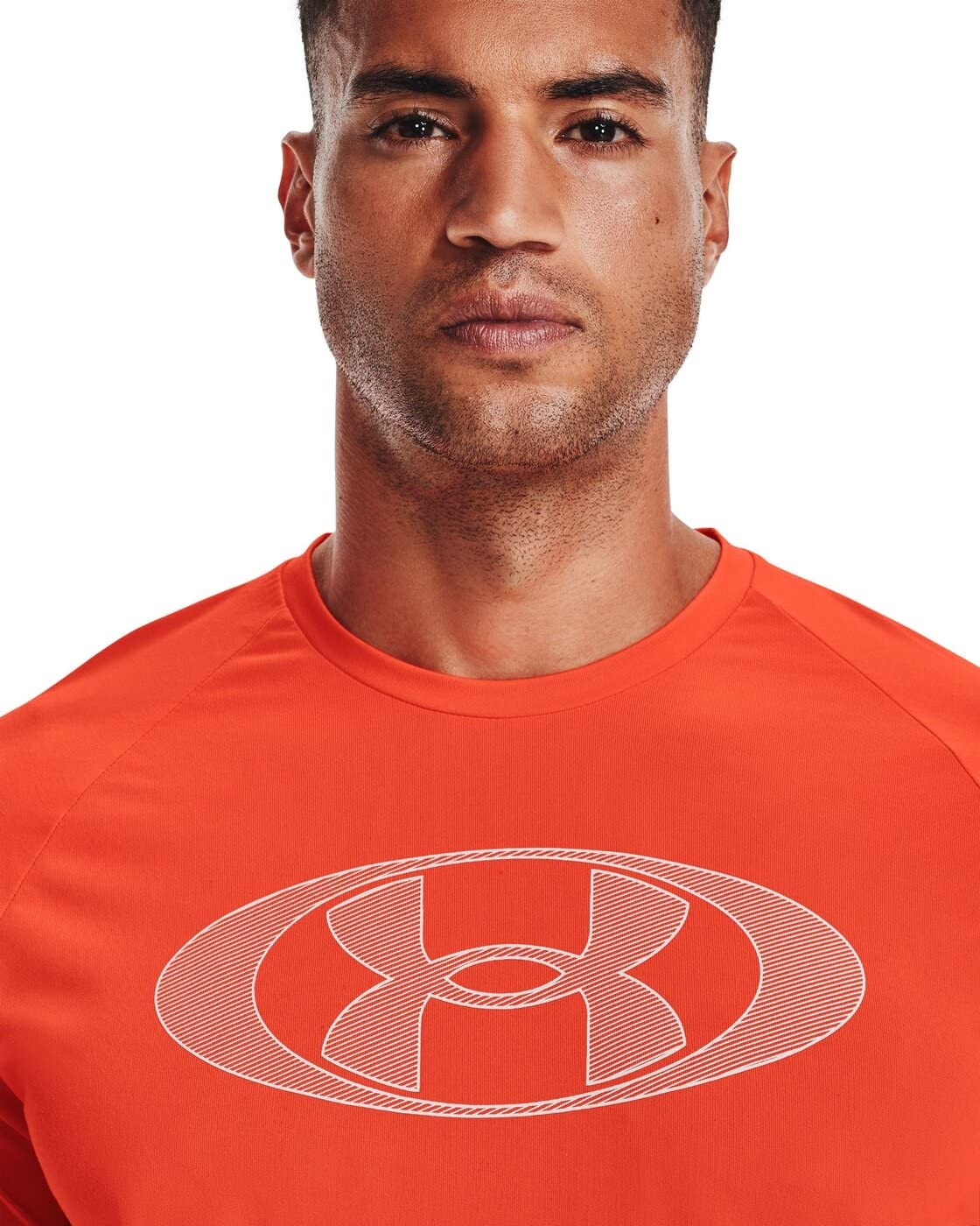 Under Armour Men's Tech 2.0 Lockertag Short Sleeve T-Shirt, Phoenix Fire (296)/Halo Gray, Large