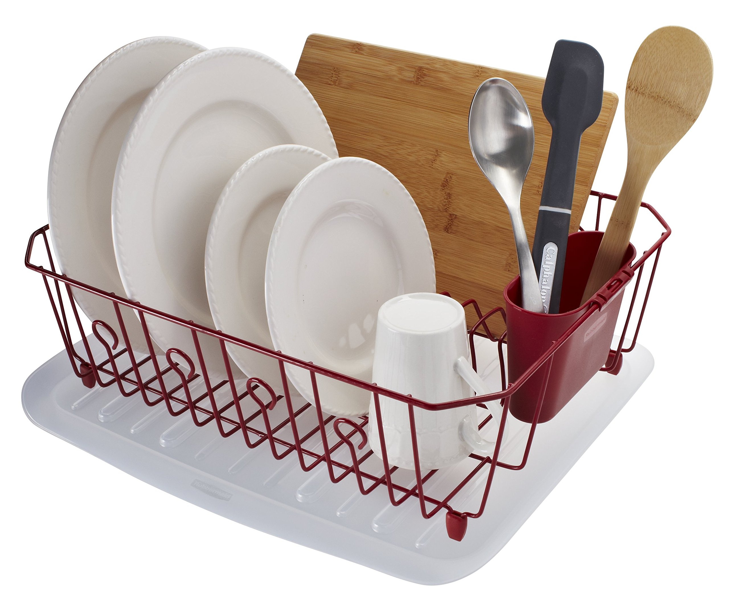 Rubbermaid Dish Bucket, 15.6-Quart, Clear,White & 18 in. L x 14.7 in. W x 1.3 in. H Clear Plastic Dish Drainer