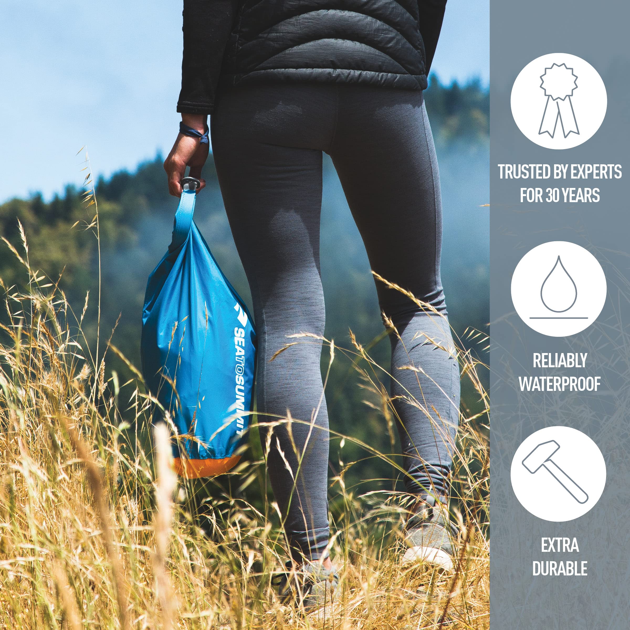 Sea to Summit eVac Dry Sack, All-Purpose Compression Dry Bag, 13 Liter, Pacific Blue