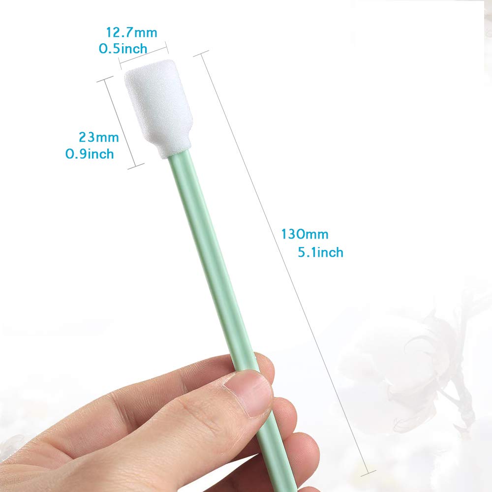Wellgler's 200pcs 5.11" Foam Swabs, Square Rectangle Cleaning Swab，for Solvent Format Inkjet Printer Roland Optical Equipment
