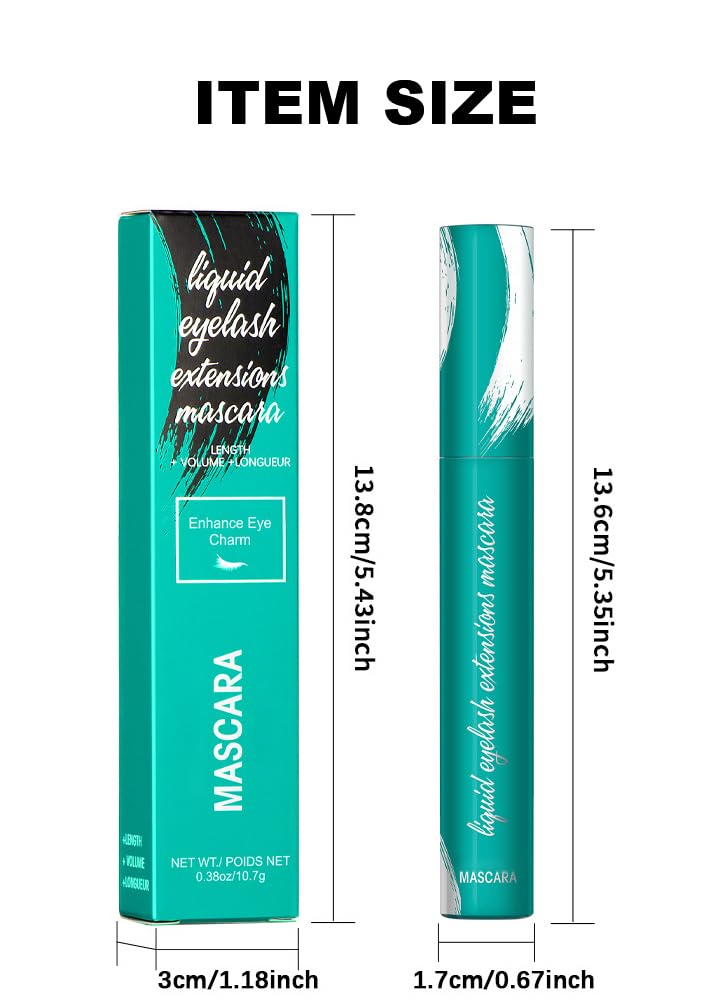 Snktiny Liquid Lash Extensions Mascara, Black Mascara for Natural Lengthening and Thickening Effect Waterproof Smudge-proof Natural No Clumping Smudging Lasting All Day, 0.38 Ounce
