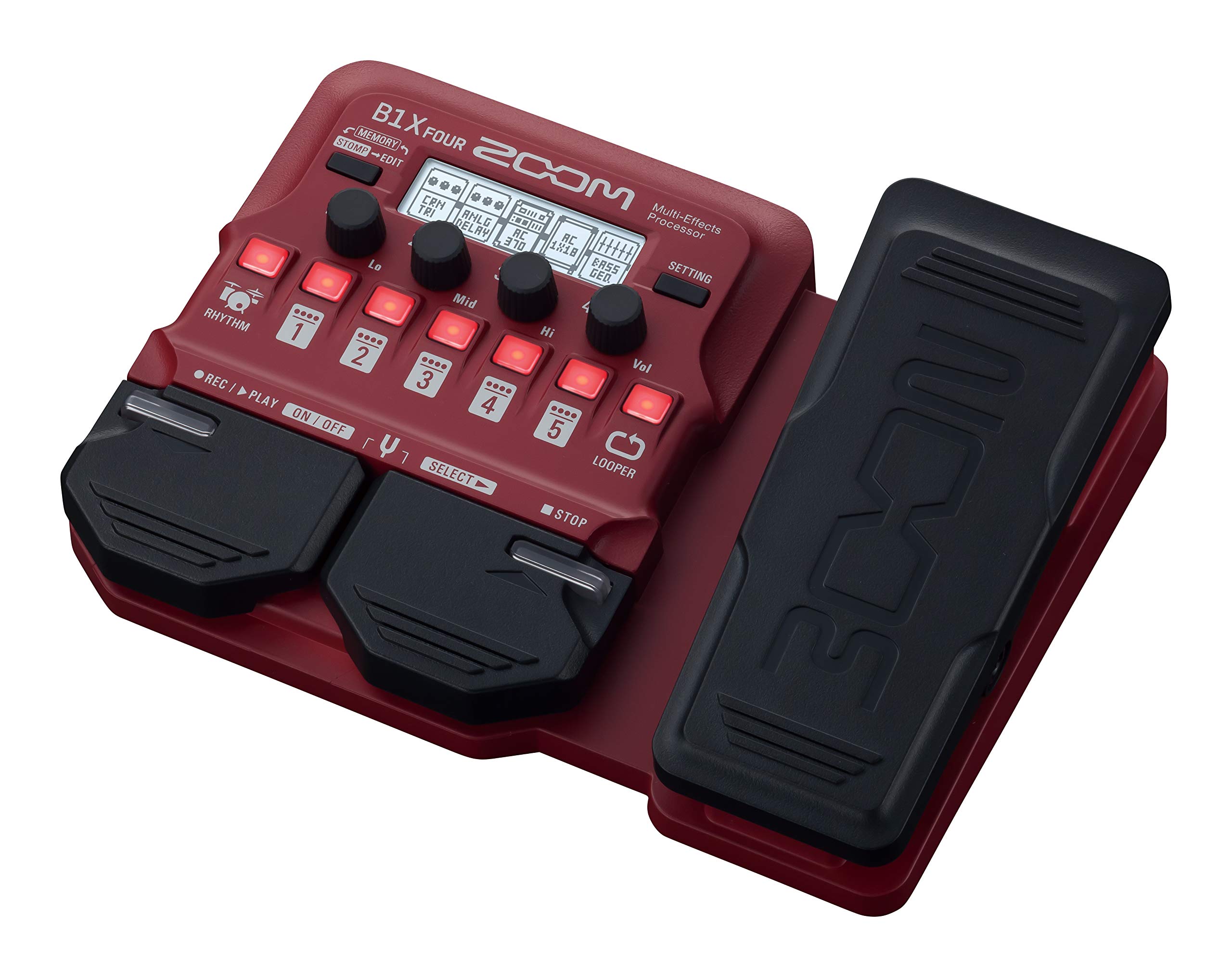 Zoom B1X FOUR Bass Guitar Multi-Effects Processor with Expression Pedal & AD-16 AC Adapter, 9V AC Power Adapter Designed for Use with Guitar, Bass, and Acoustic Effects Pedals