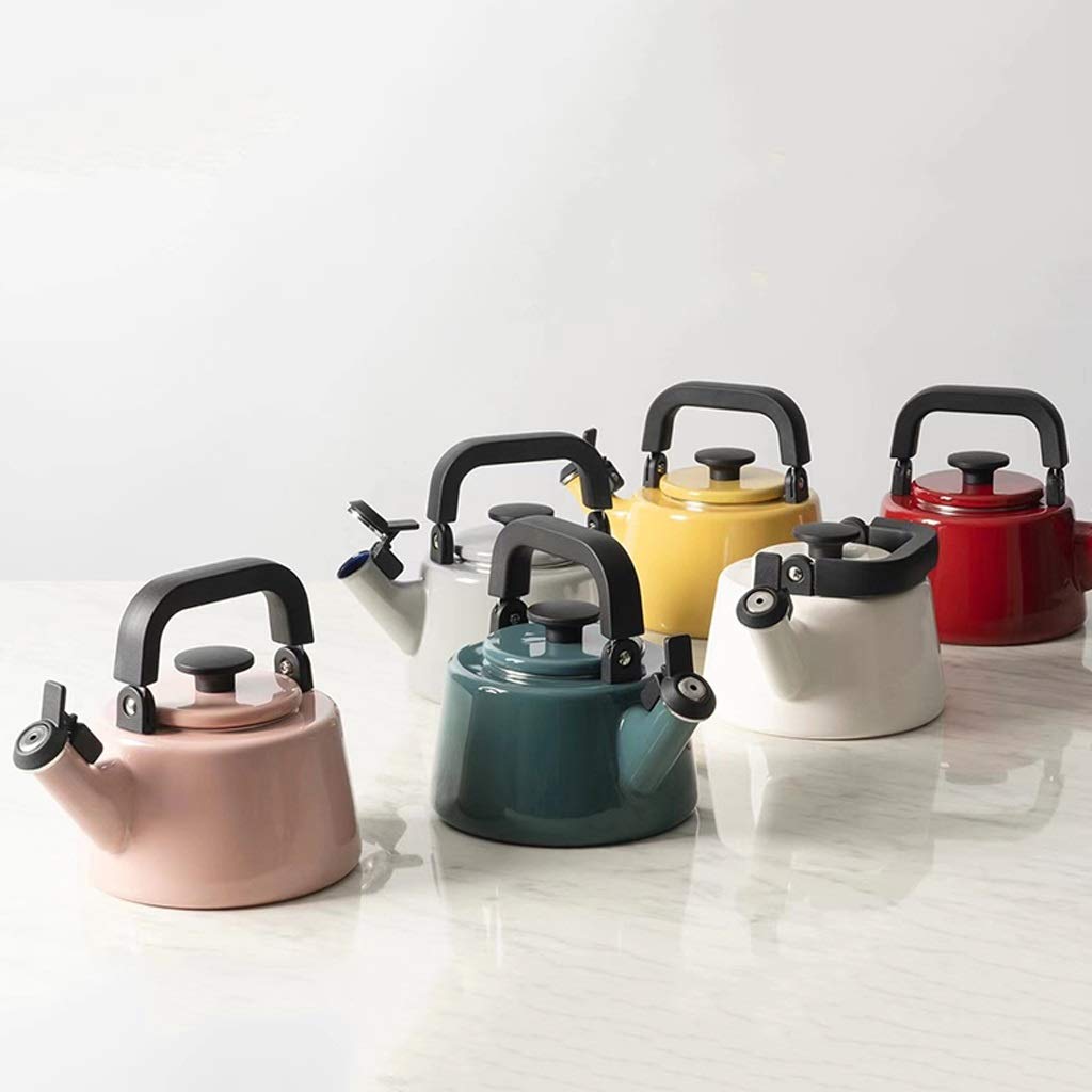 ZNZN Stainless Steel Kettle Whistling Kettle Creative Stove Kettle Anti-Scald Handle Suitable for Various Stovetops (2.1L/71OZ) Multifunctional Water Kettle (Color : Red)