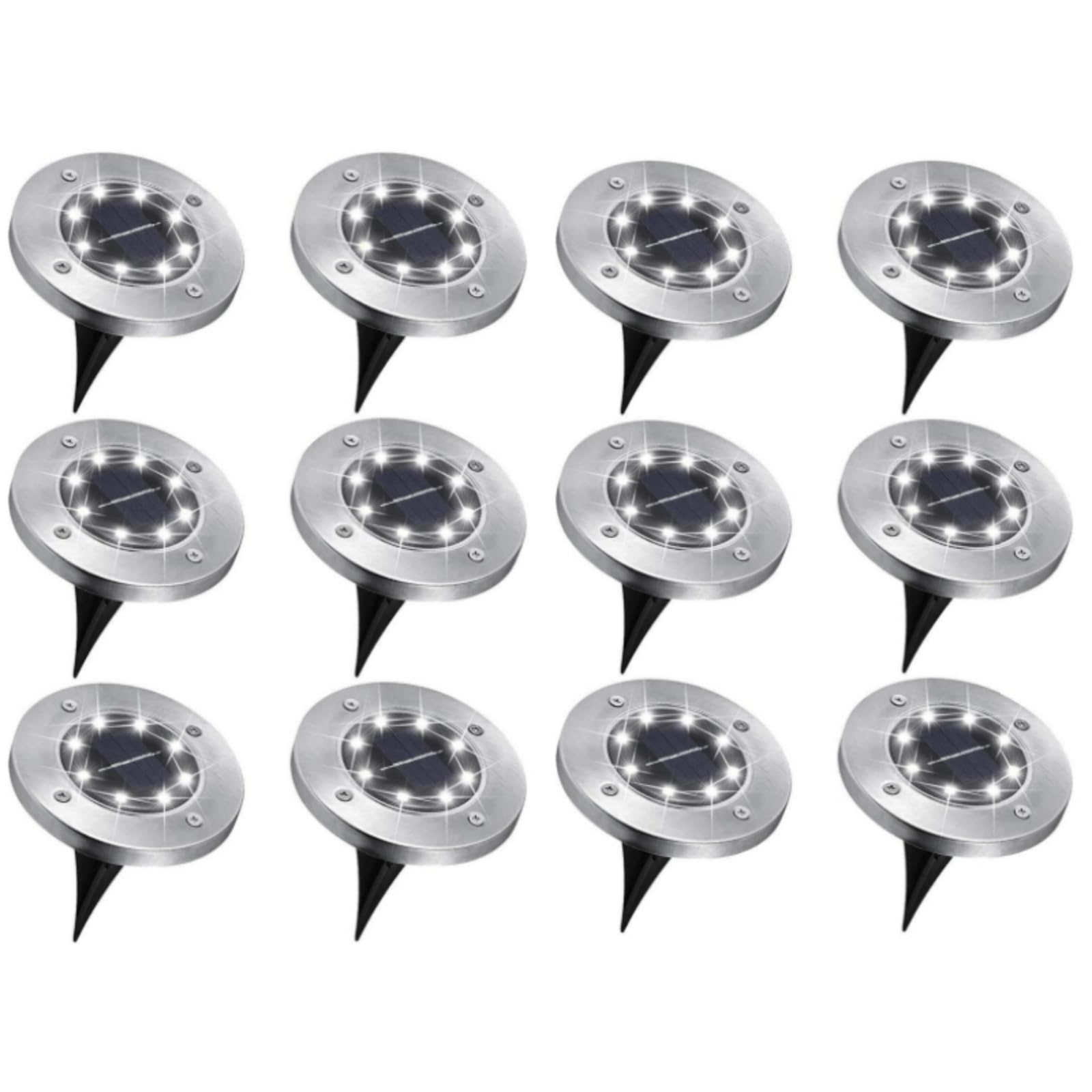 VVoodeinck 12 Pack LED Garden Lamp Solar Outdoor Waterproof Garden Floor Garden Lamp Outdoor Solar Lamp Courtyard Waterproof Floor Lamp Solar Buried Lawn Lamp(White Light)