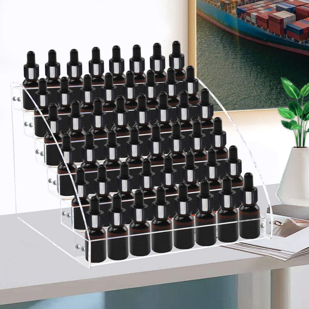 Tasybox Acrylic Nail Polish Holder Organizer Rack, Clear Essential Oils Storage Nail Varnish Display Stand, 6 Tier