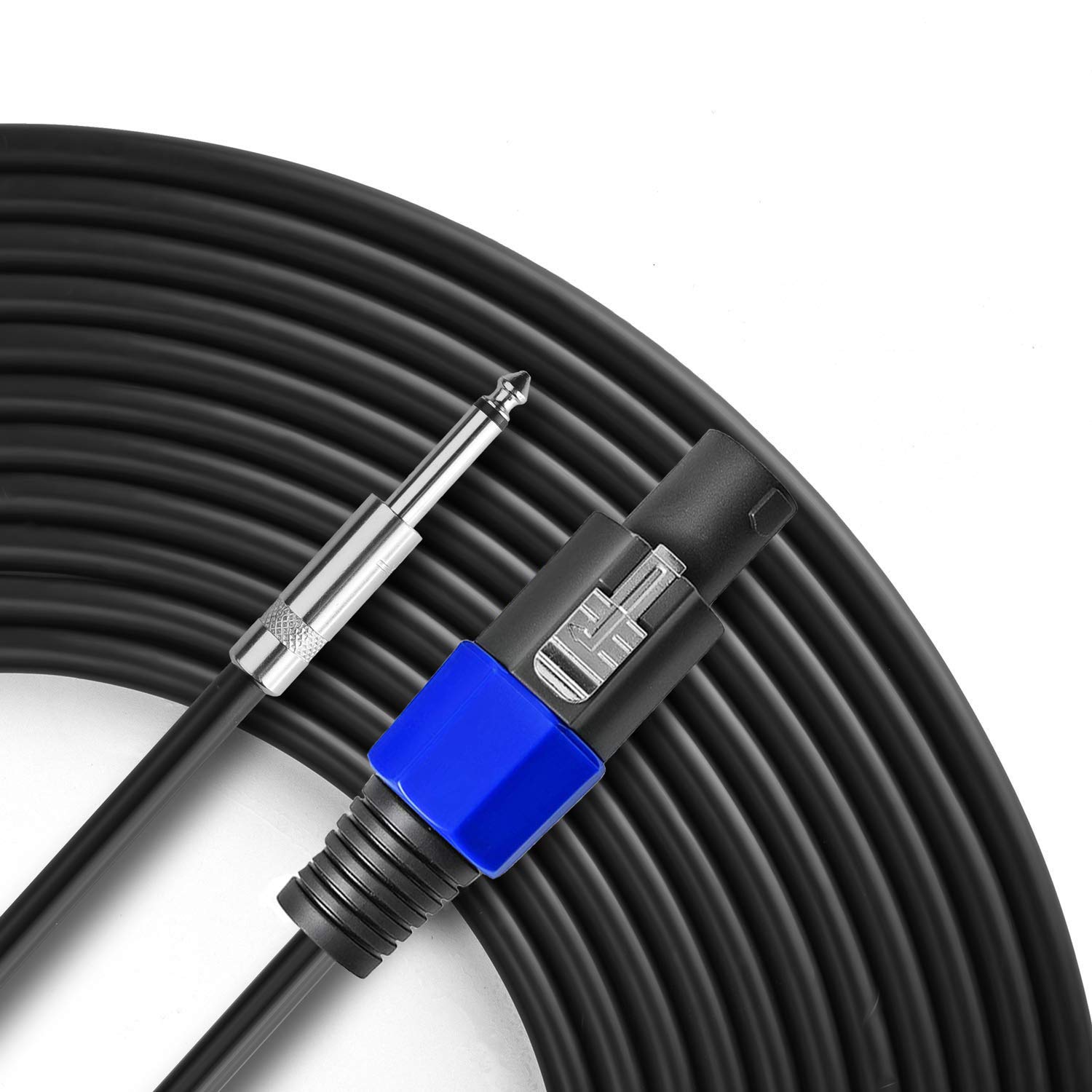 Yuyaokk 2Pack 25 ft Speakon to 1/4" Male Speaker Cables, Professional 12 Gauge AWG Wire Audio Amplifier Connection Cord, DJ/PA Wire with Twist Lock.