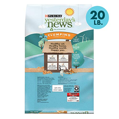 Yesterday's News Purina Clumping Paper Lightweight Cat Litter, Clean Scent Multi Cat Litter - 20 lb. Bag