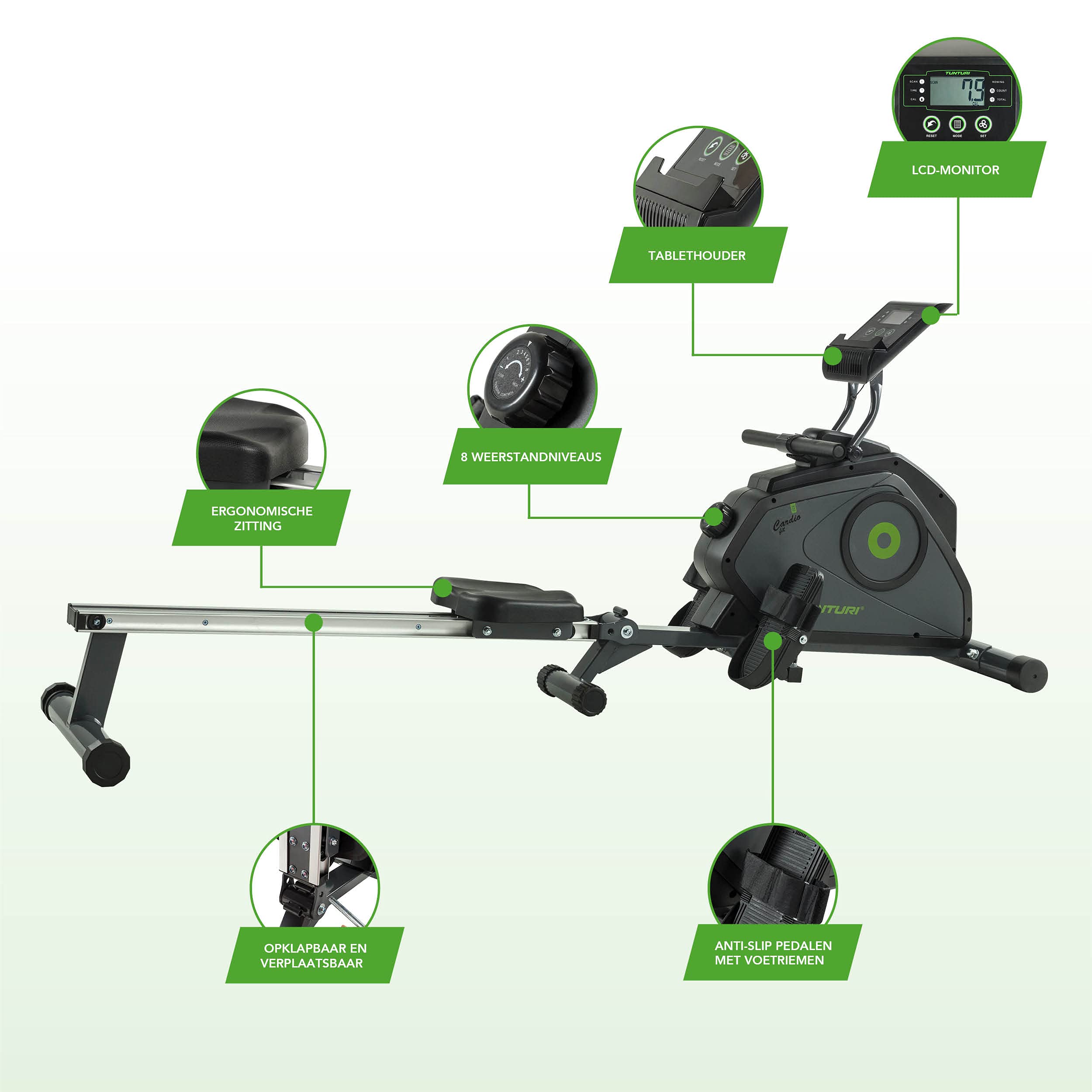 Tunturi R30 Cardio Fit Series Rower Black