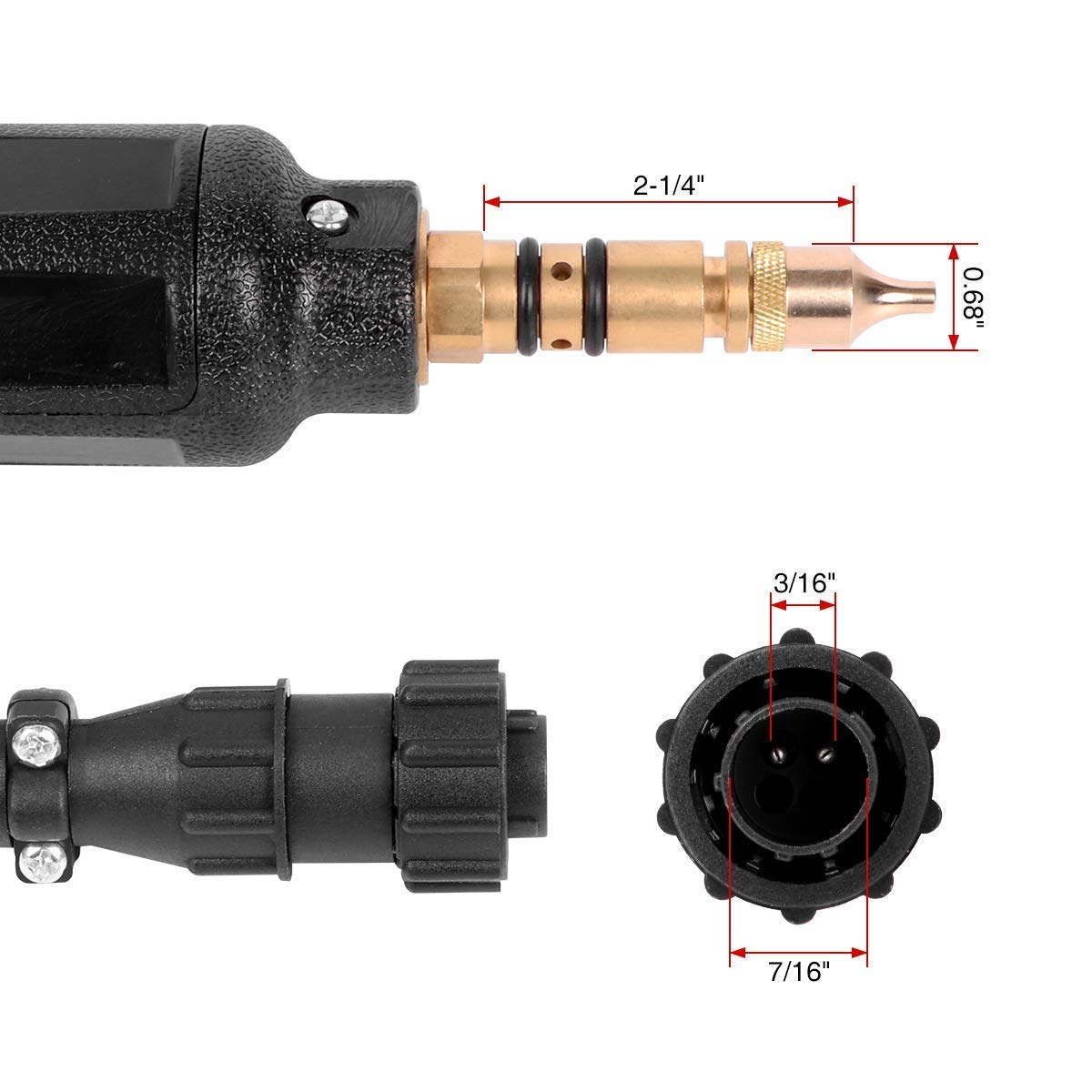 YESWELDER MIG WELDING GUN TORCH Stinger 250Amp 15-ft Replacement for Tweco #2Fit Miller M-25 169599 &MIG Welding Gun Kit .045" Tip-Nozzle-Diffuser-Adapter