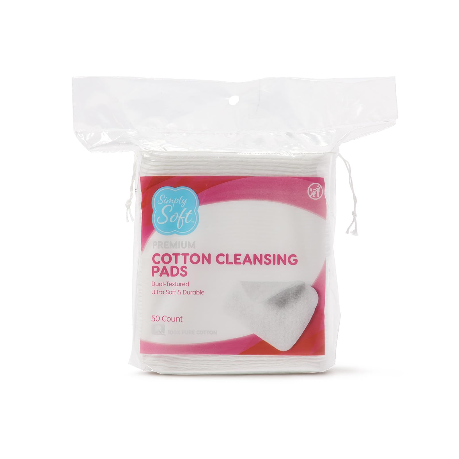 Simply Soft Premium Jumbo Cotton Cleansing Pads, 100% Pure Cotton, Large 3.5β x 4.5β Cotton Pads (200 Count)