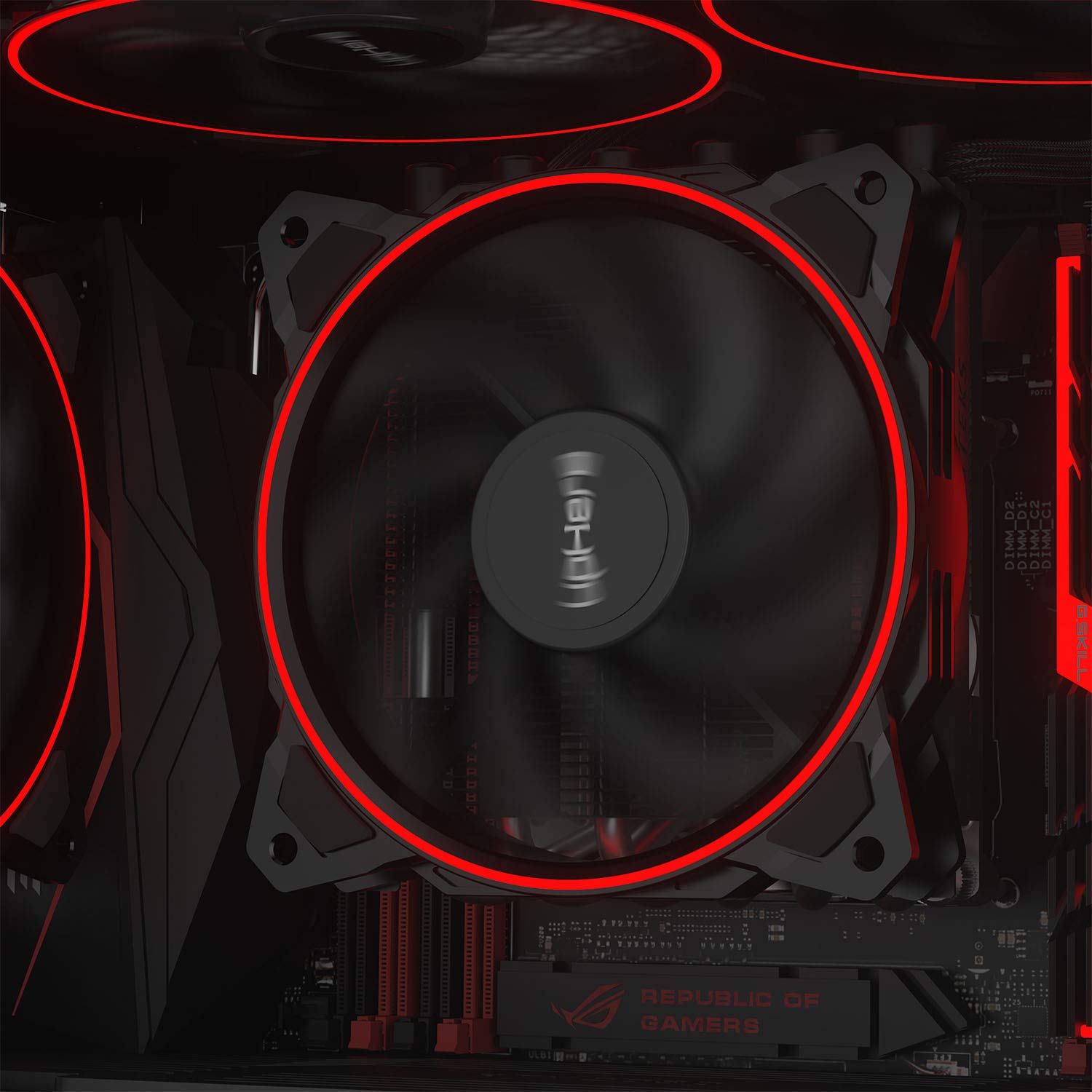 upHere Long Life 120mmQuiet Edition Red LED Case Fan for PC Cases, CPU Coolers, and Radiators 3-Pack,EN12RD3