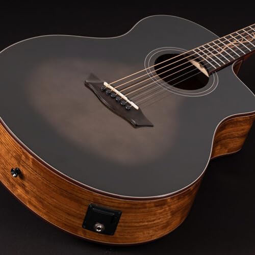 Washburn Bella Tono 6 String Acoustic-Electric Guitar, Right, Gloss Charcoal Burst (BTS9VCECH-D)