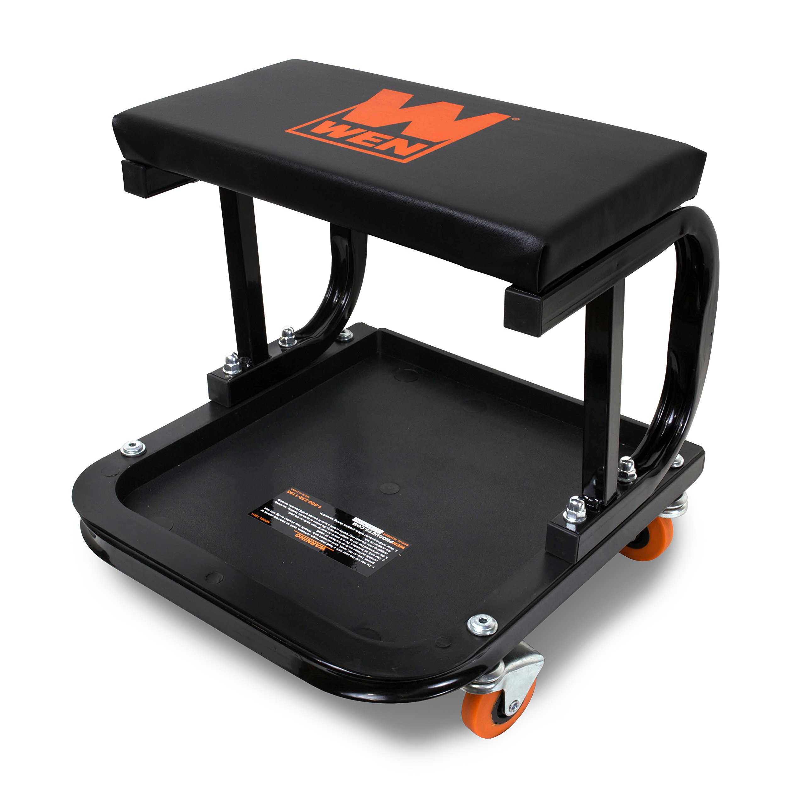 WEN Pneumatic Rolling Mechanic Stools with Padded Seats and Storage