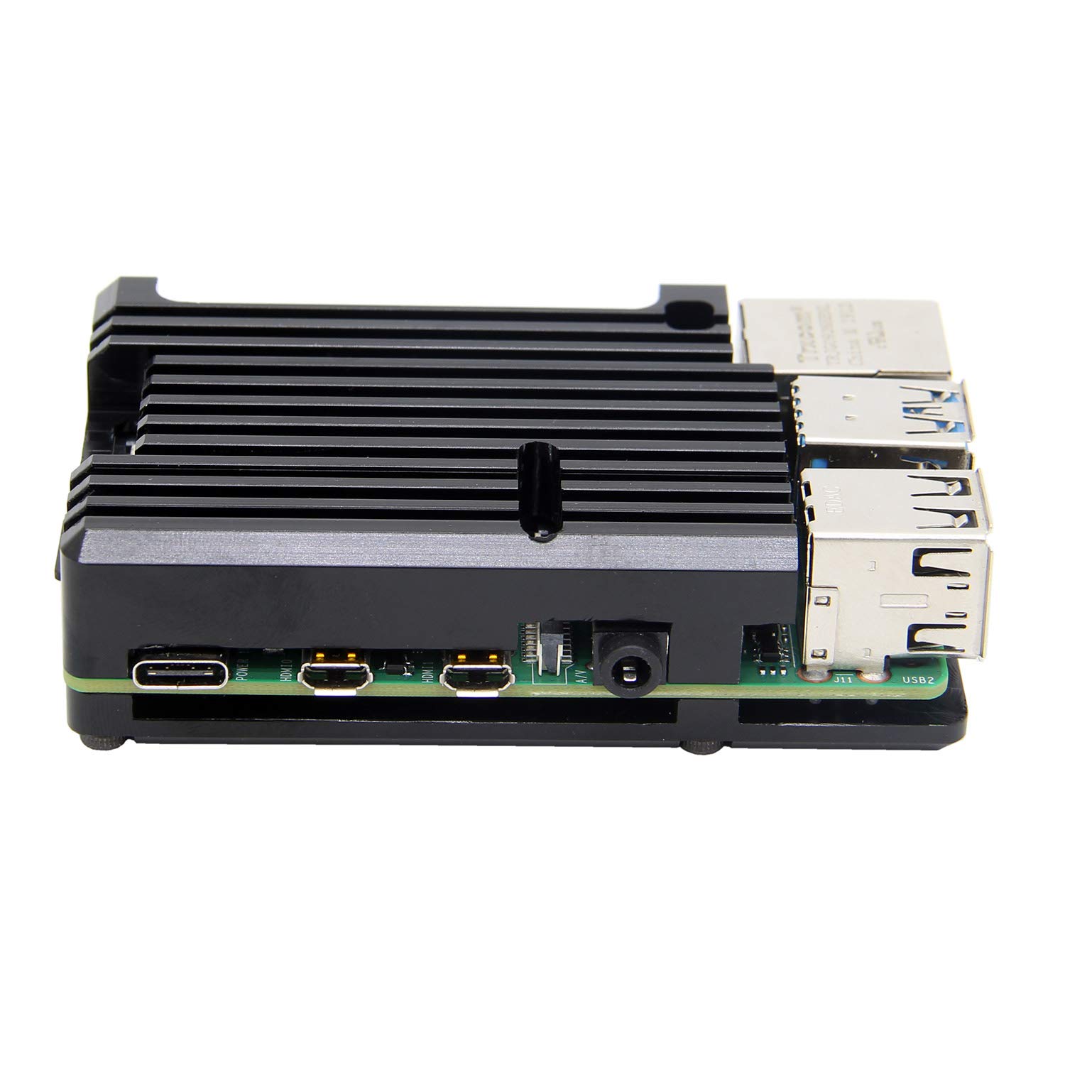 RICHEN Raspberry Pi 4 Computer Model B Armor Aluminum Alloy Case/Passive Cooling Shell Metal Enclosure Heat Dissipation Compatible with Pi 4B Only(Not Include Raspberry Pi Board) (Without Fan)