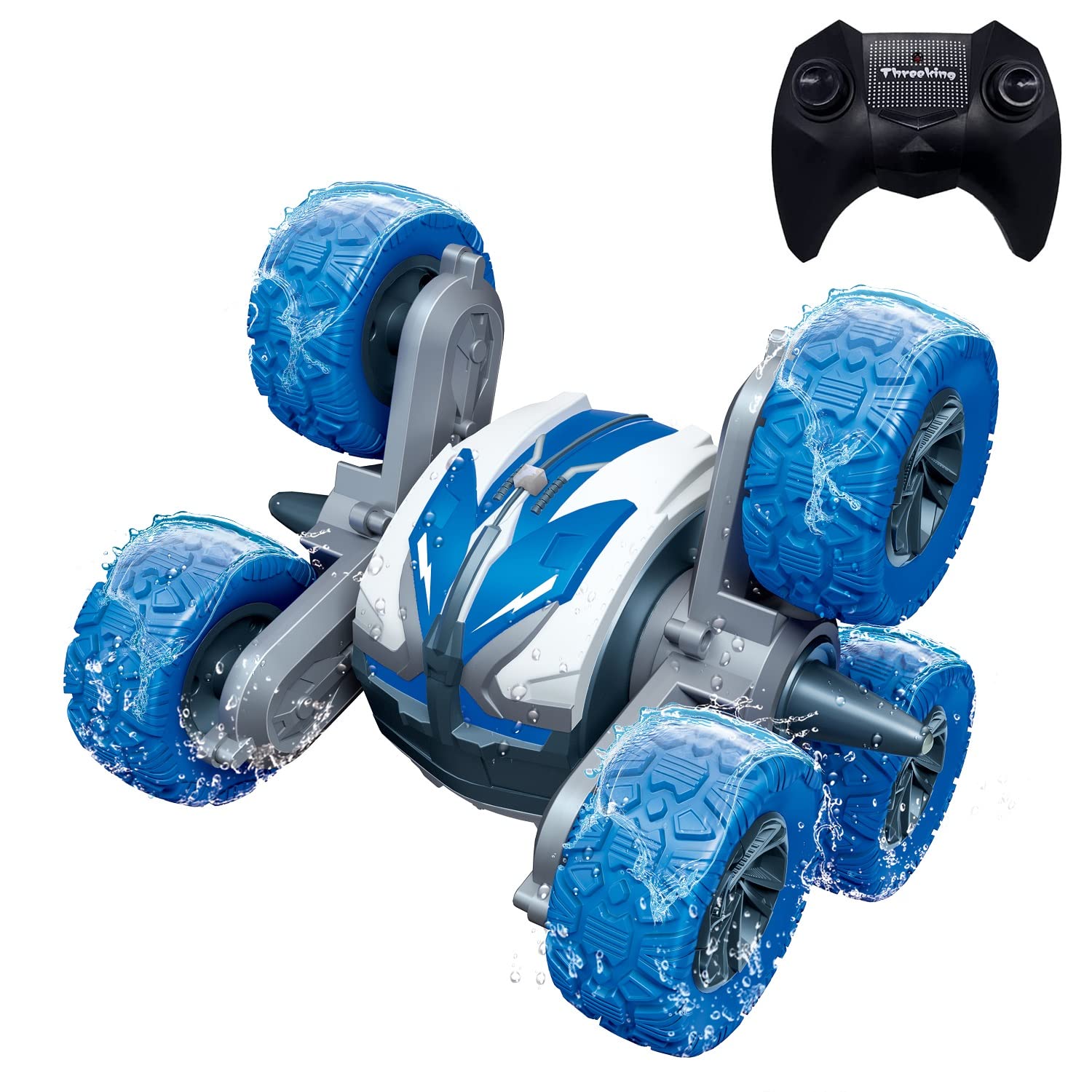 Threeking Waterproof RC Stunt Cars Remote Control Car Double sided Driving 360 degree Flips Rotating car Toy Gifts Presents for Boys/Girls Ages 6+