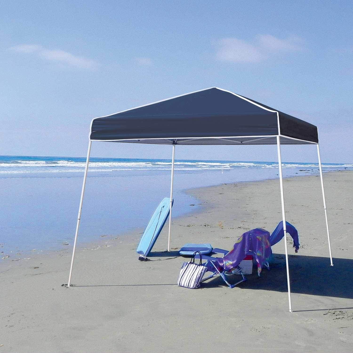 Z-Shade 10 x 10 Foot Angled Leg Instant Shade Outdoor Canopy Tent Portable Gazebo Shelter for Camping or Backyard Grilling, Grey