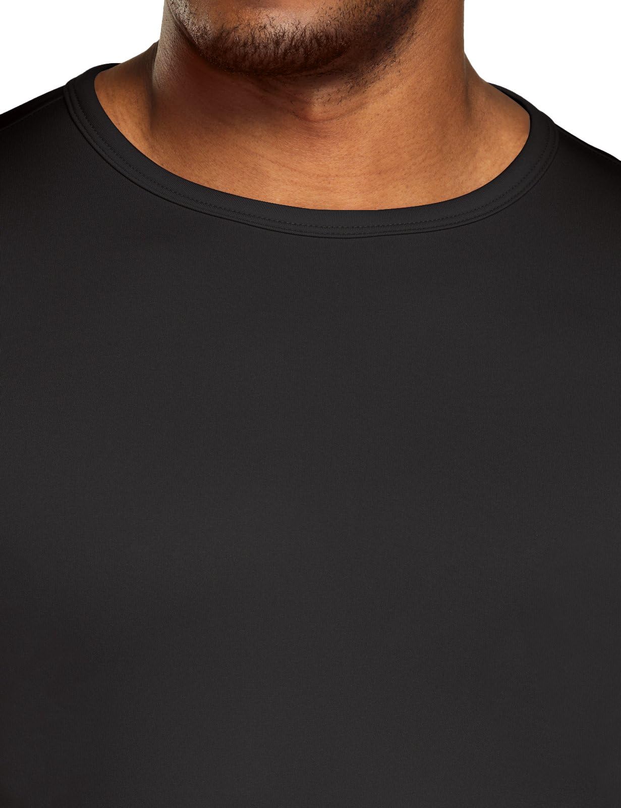 TSLA Men's Thermal Underwear Set, Microfiber Soft Fleece Lined Long Johns, Winter Warm Base Layer Top & Bottom, Soft Micro Fleece Fly-front Black, X-Large