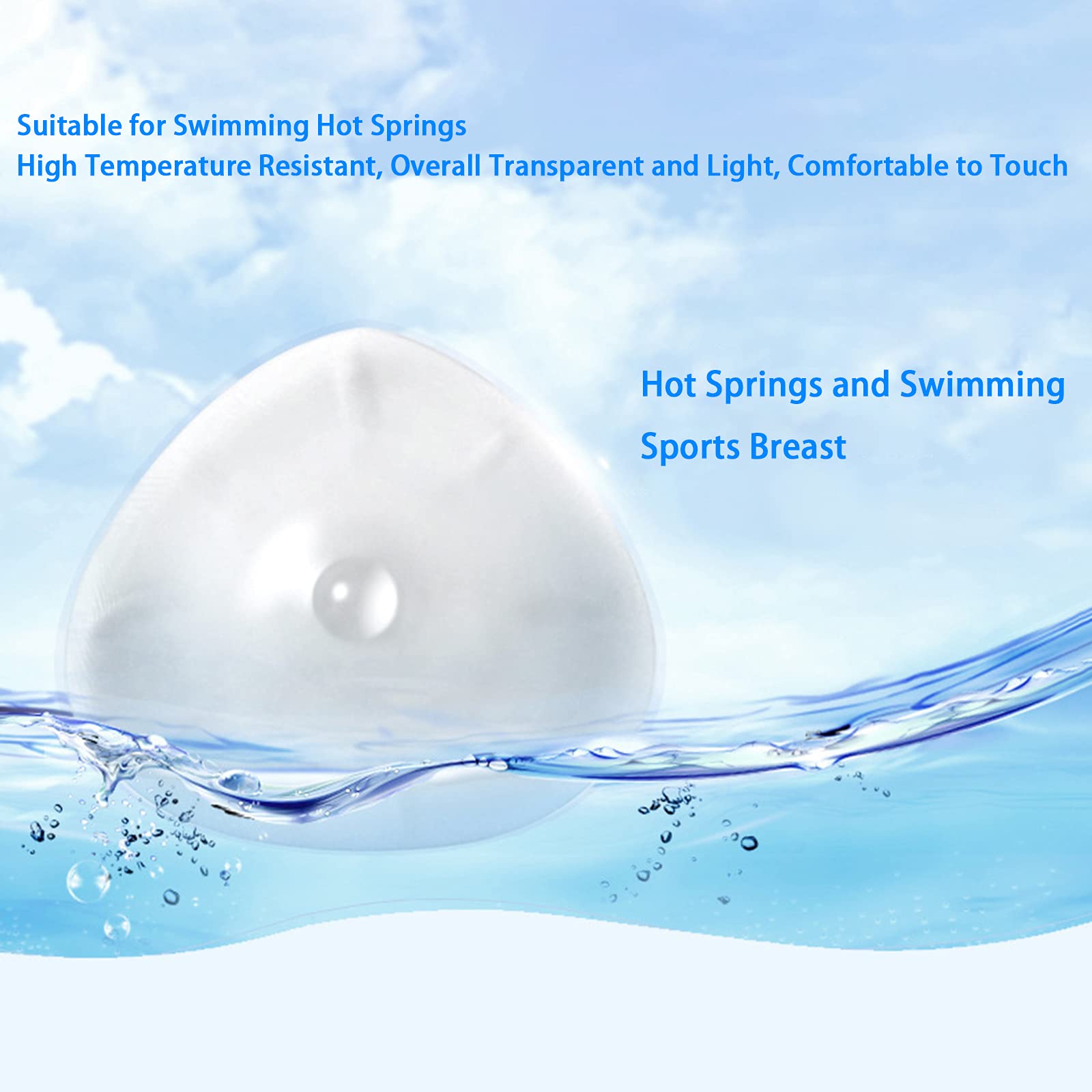 UYBAG Silicone Breast Form Transparent Triangle Prosthetic Breast Lifelike Breast Enlarger Woman Bra Enhancer Inserts for Crossdresser Mastectomy Prosthesis,Clear,B Cup:250g