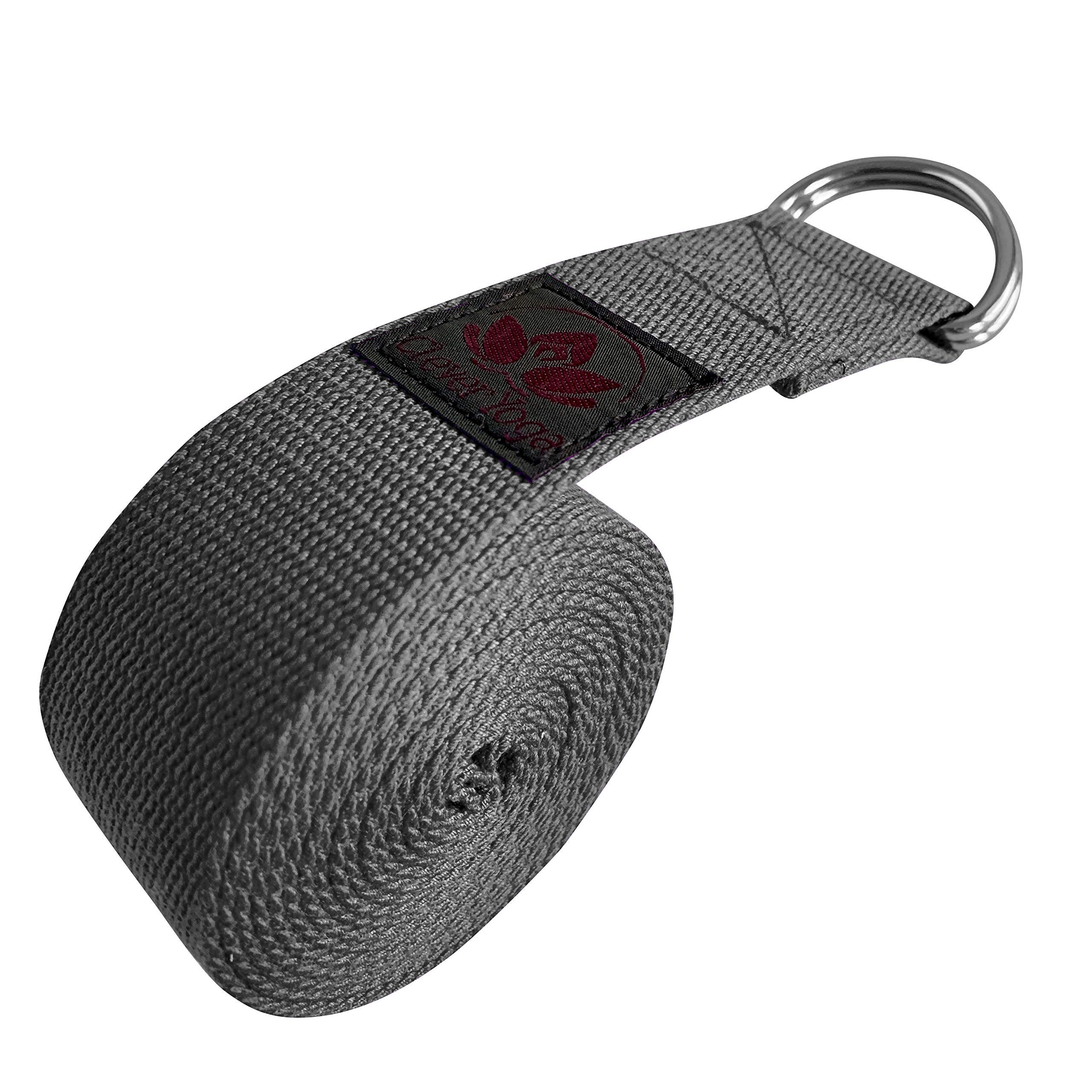 Stretching Bands for Flexibility - Gray 10 Foot Yoga Strap - By Clever Yoga