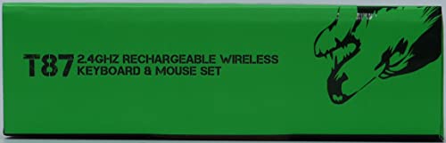 Wireless Gaming Keyboard Mouse and Wrist Rest Set with 87 Key Rainbow Backlight Rechargeable 3800mAh Battery Mechanical Feel Anti-ghosting Ergonomic Waterproof Mute Mice for PC Mac Gamer (Black Mix)