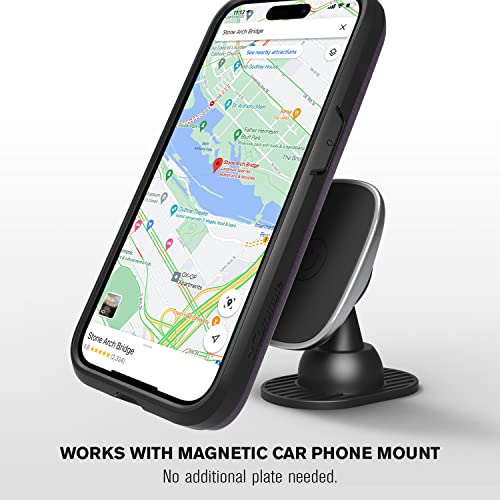 VENA vCommute Wallet Case Compatible with Apple iPhone 14 Pro Max (6.7"), (Military Grade Drop Protection) Flip Leather Cover Card Slot Holder with Kickstand - Deep Purple/Black