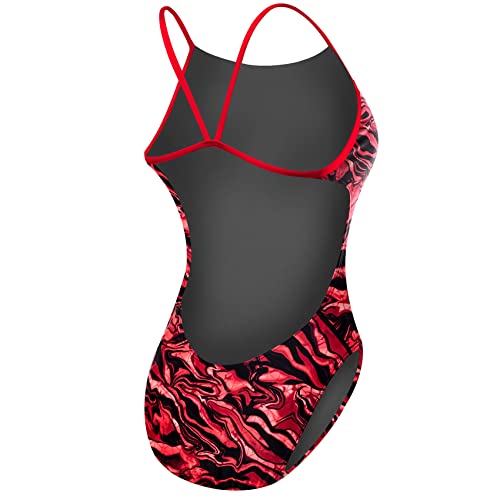 TYR Women's Standard Miramar Cutoutfit Swimsuit, Red, 34