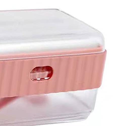Soap Box, Lathering Soap Tray Decorative Drainage for Bathroom (Pink)