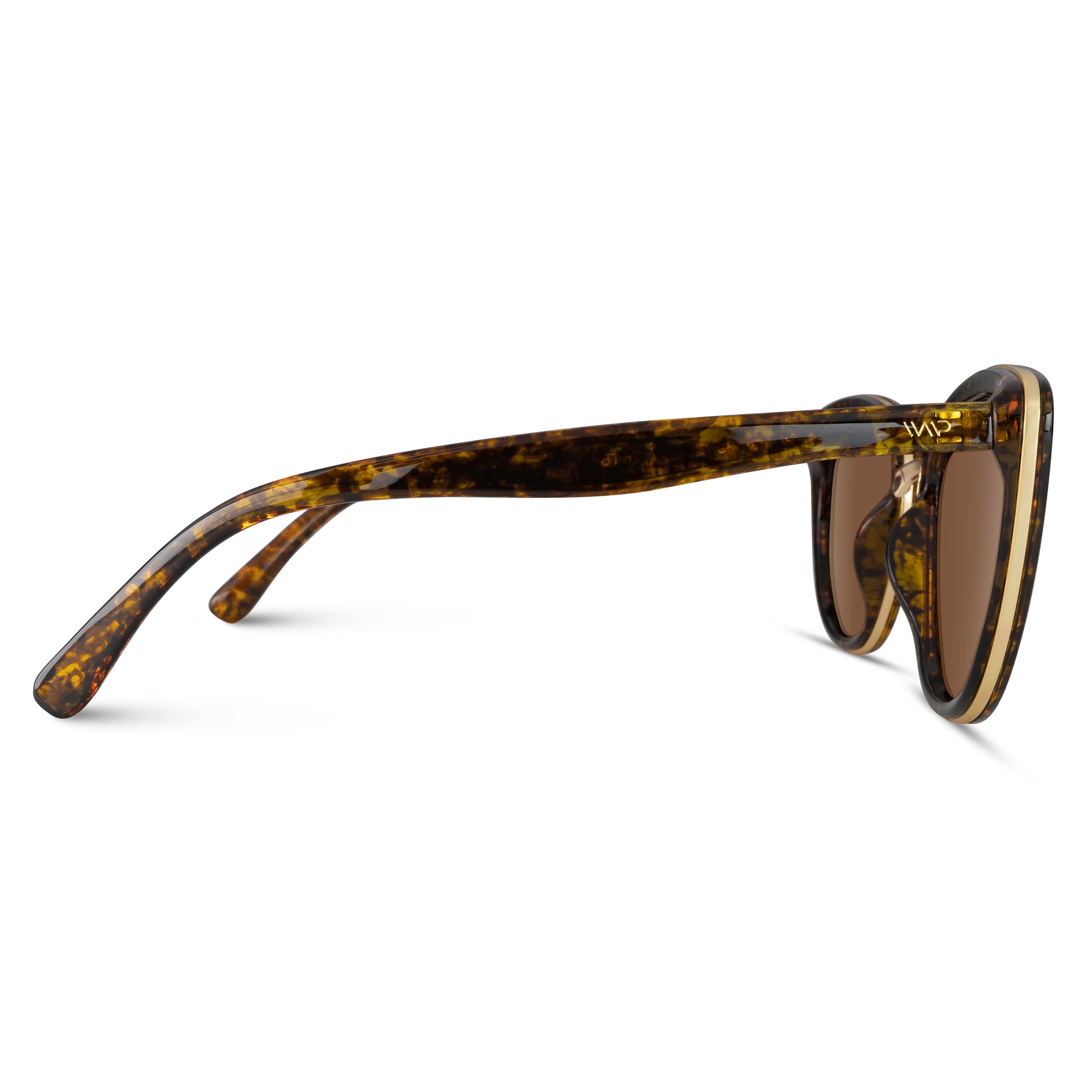 WearMe Pro - Classic Women Oversized Metal Frame Elegant Mirrored Lens Cat Eye Sunglasses (Black Frame/Black Lens, 60)
