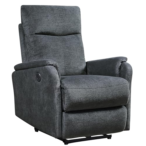 TiopHome Power Comfy Adjustable Backrest & Footrest, Electric Recliner Chairs Single Sofa for Living Room, Dark Gray