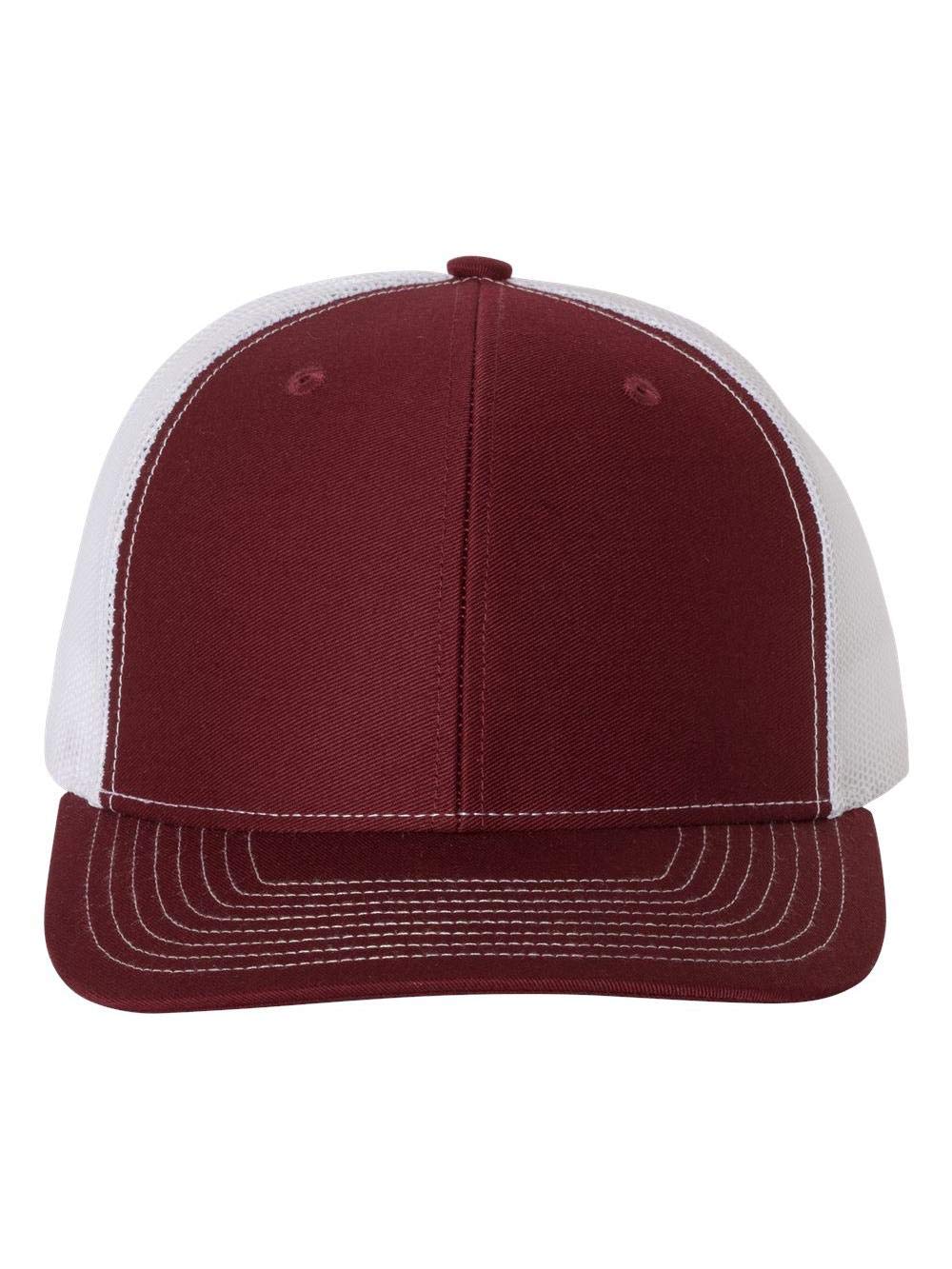 RICHARDSON Cardinal/White 112 Mesh Back Trucker Cap Snapback Hat