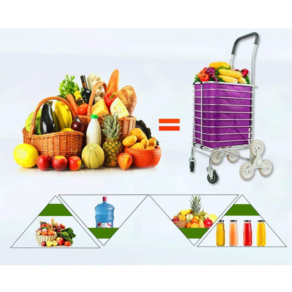 YGCBL Multifunction Portable Hand Trucks,Trolleyshopping Trolley Foldable Aluminum Alloy Foam Wheel High Capacity Mute, Load 30 Kg, 2 Wheels,B