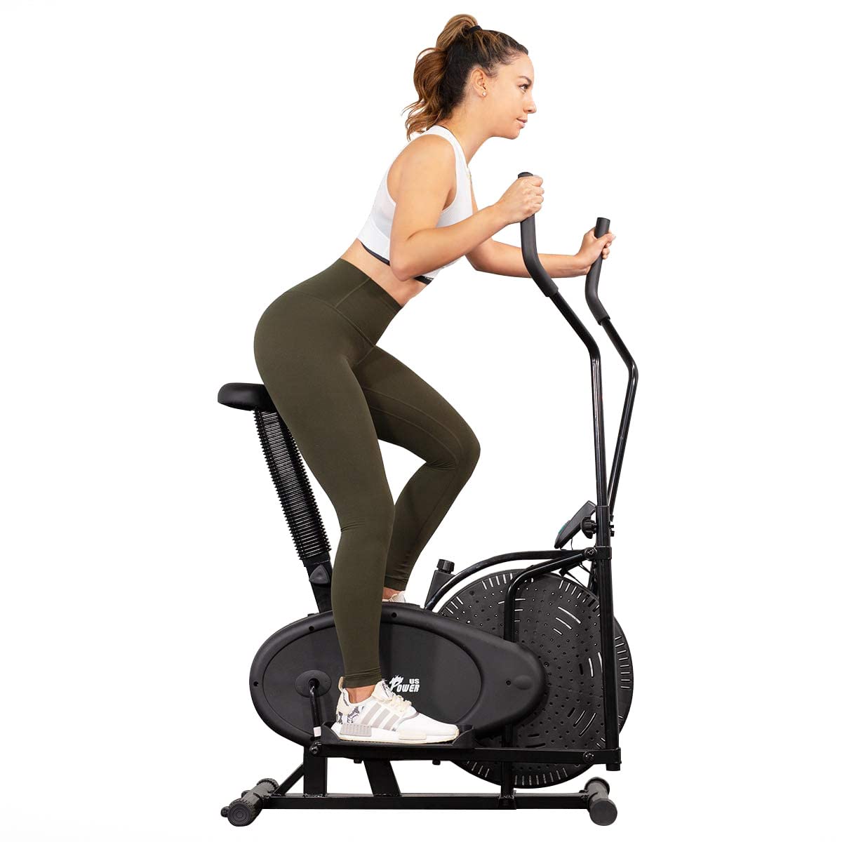 XtremepowerUS Ab Machine Abdominal Workout Crunch Fitness Exercise Workout, Silver/Black (Dual Action Elliptical)