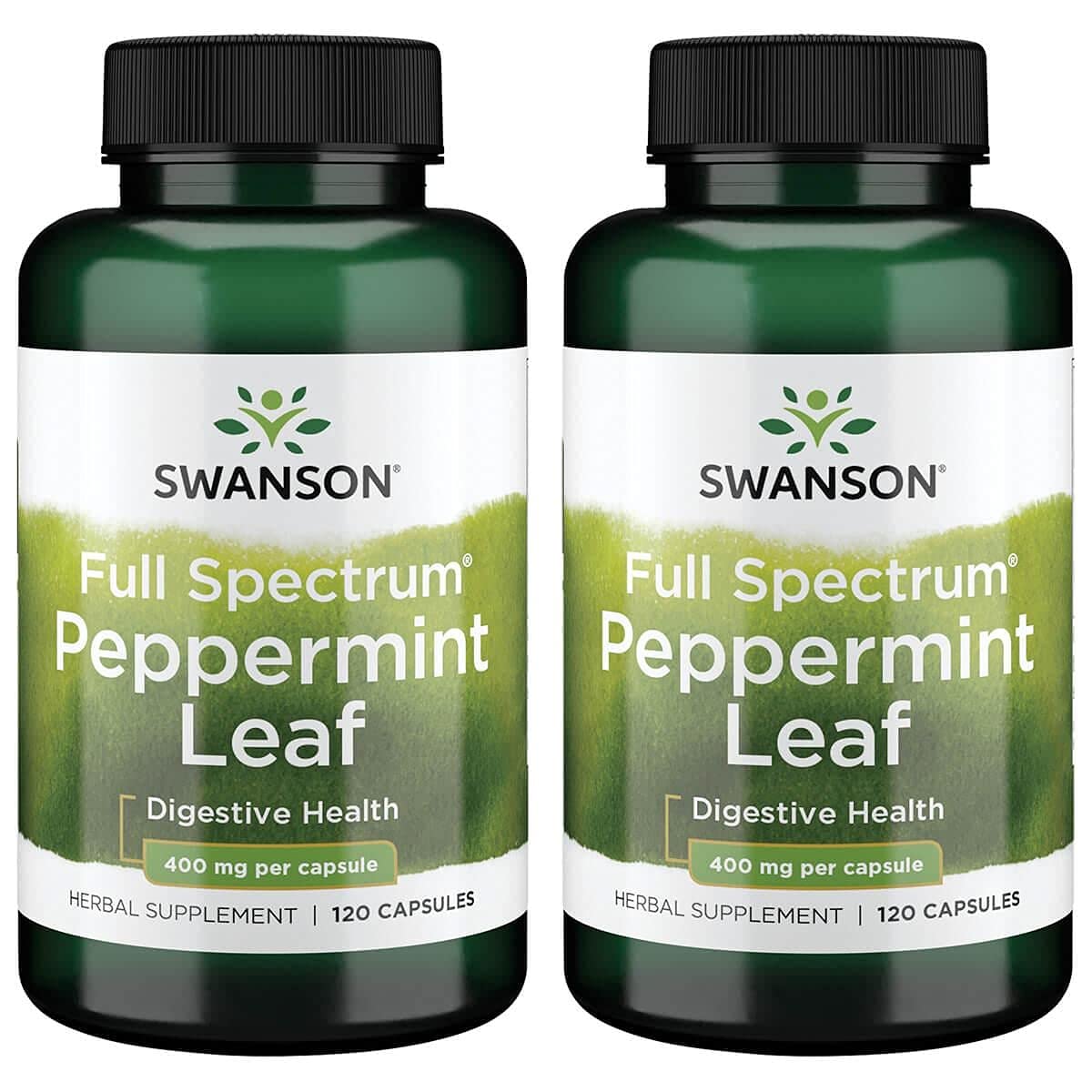 Swanson Full Spectrum Peppermint Leaf 400 Milligrams 120 Capsules (2 Pack)
