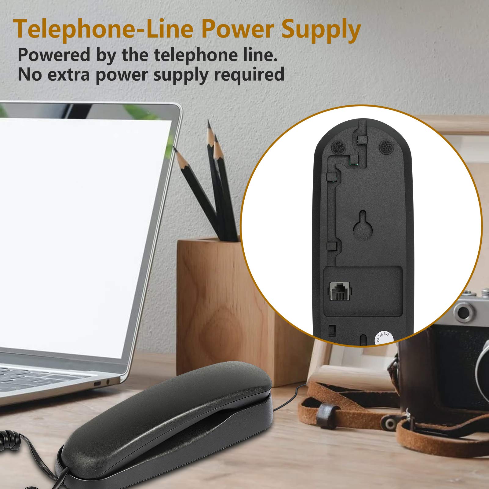 Uvital Hotel Telephone, Fashion & Simplicity, Clear Call, No Need Battery, One Key Redial, Flash, Pause, Hold, Reset, Easy to Operate, Space Saving, Load Ring Tone, Desktop Phone