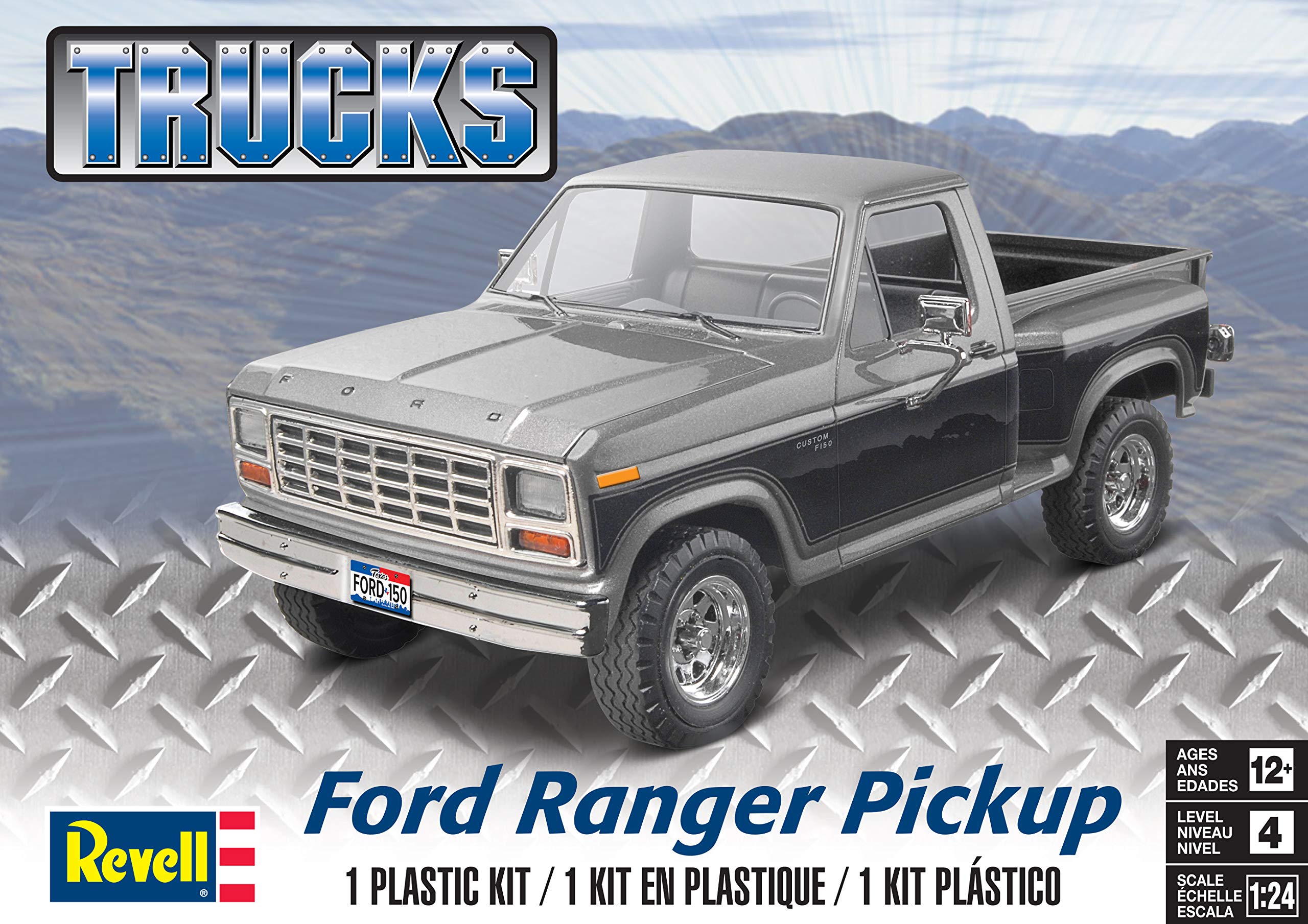 Revell 85-4360 Ford Ranger Pickup Model Truck Kit 1:24 Scale 78-Piece Skill Level 4 Plastic Model Building Kit , Gray, 12 years old and up