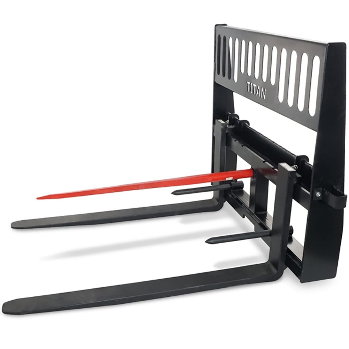 Titan Attachments HD Pallet Fork and Hay Spear Attachment 42" Blades Quick Tach
