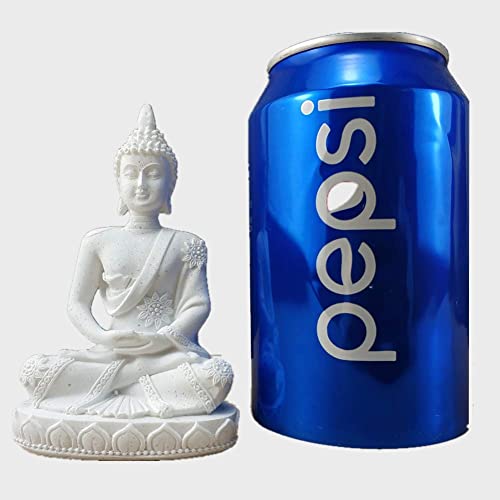 Vilead Buddha Statue for Home Office Tabletop, Thai Shakyamuni Sitting Statue with Bronze Finish, 4.3β Minimalist Sandstone Buddha for Zen Decor, Meditation Decor