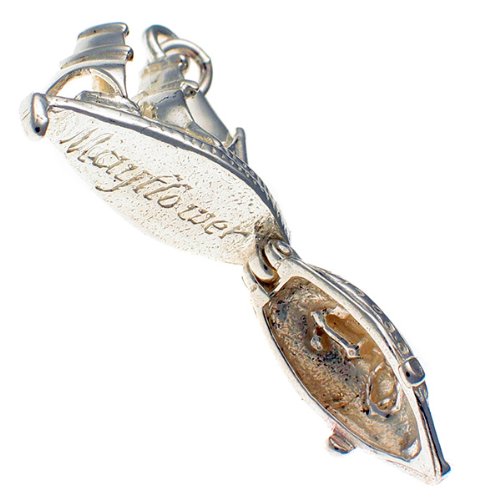 Welded Bliss Sterling 925 Silver Mayflower Sailing Ship, Opening Charm Anchor And Chain Inside. WBC1079